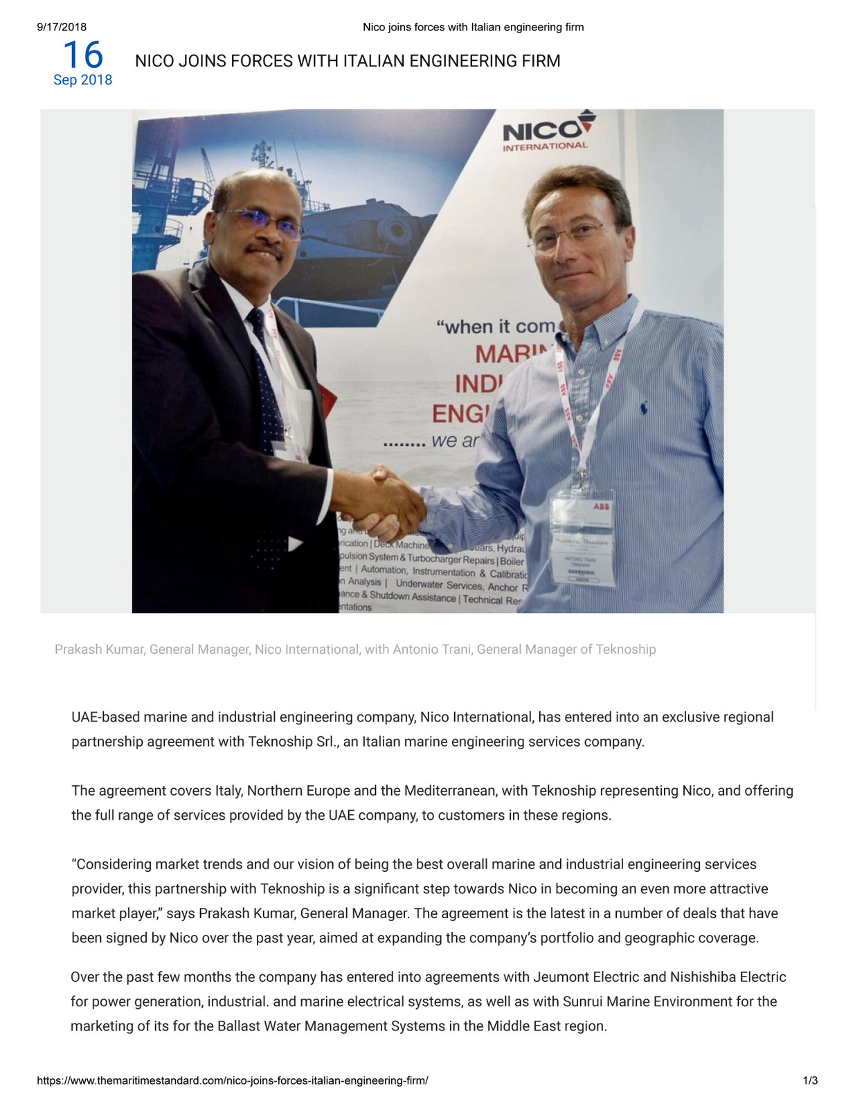 Nico International | Media Coverages